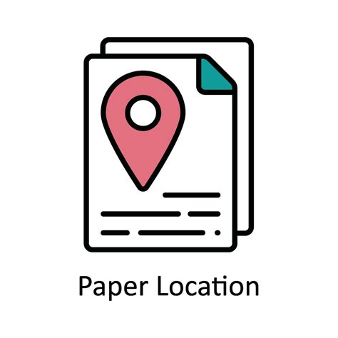 Paper Location Vector Fill Outline Icon Design Illustration Map And Navigation Symbol On White