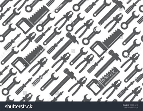Construction Tools Vector Icons Seamless Pattern Stock Vector Royalty Free 1396315298