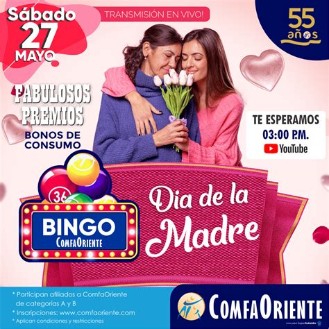 Bingo Día De La Madre Comfaoriente 2023 Caja De Compensación Familiar