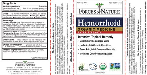 Hemorrhoid Extra Strength Org Forces Of Nature
