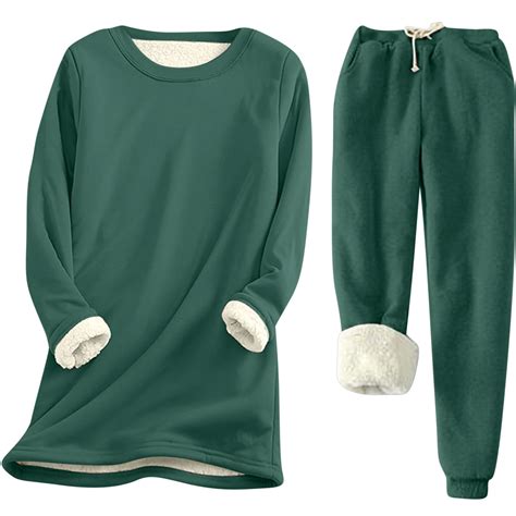 Amtdh Trendy Fleece Sweatsuits For Womens Clearance Solid Color