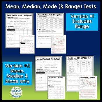 Mean Median Mode Range Test Test Options With Or W O Range
