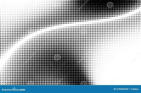 Monochrome Gradient Halftone Dots Background Vector Illustration Big Wave Stock Vector