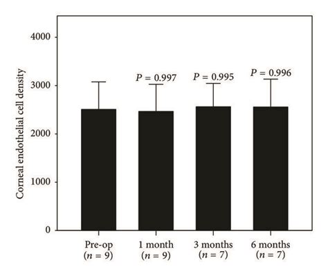 Mean Corneal Endothelial Density Standard Deviation At Each Study