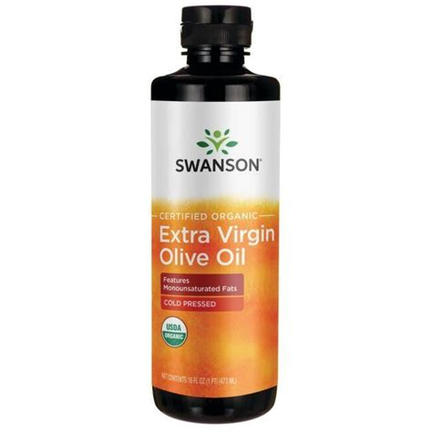 Swanson Organic Certified Organic Extra Virgin Olive Oil Cold Pressed