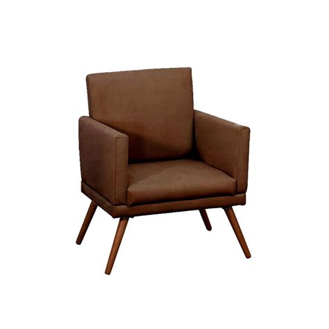 Poltrona Decorativa Nina Roda Pé Pés Palito Para Sala De Estar Sued Marrom Art Flex no Shoptime