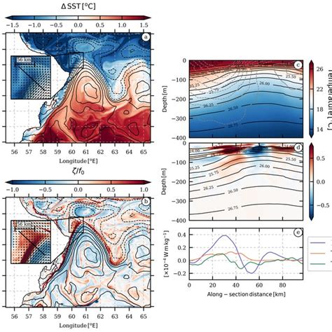 A Surface Temperature Anomaly And B Surface Relative Vorticity