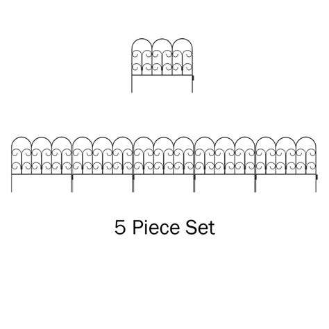 Pure Garden Metal Garden Fencing 5 Outdoor Interlocking Panels For Landscaping Edging