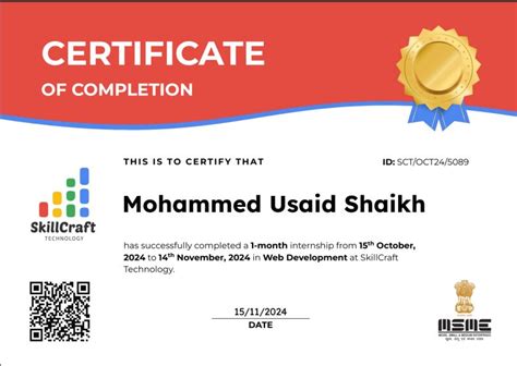 Mohammed Usaid Shaikh On Linkedin Internship Webdevelopment