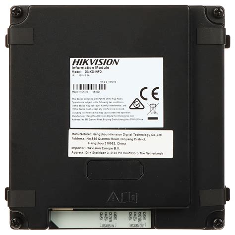 INFORMATION MODULE DS KD INFO Hikvision Outdoor Panels Delta