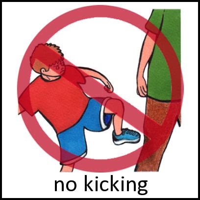 No Kicking Pecs Card