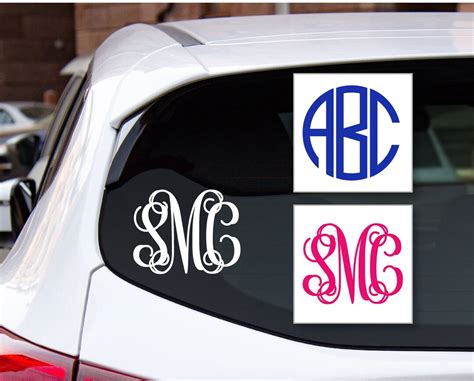 Monogram Decal Monogram Car Decal Monogram Cooler Decal Monogram Laptop Decal Monogram Yeti