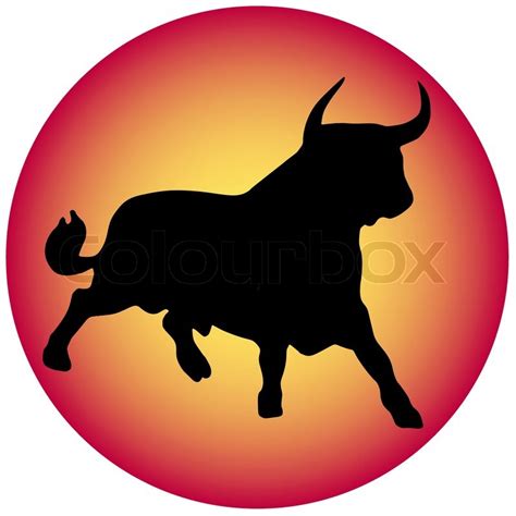 Stier Auf Gradienten Kreis Vektor Illustration Vektorgrafik Colourbox