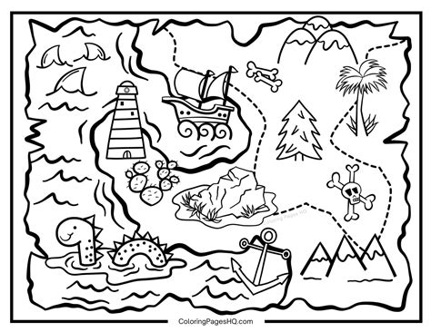 Fun Treasure Map Coloring Maps Free PDF Printables Coloring Pages HQ