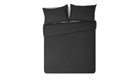 Buy Habitat Cotton Rich 180 Tc Plain Black Bedding Set King Duvet