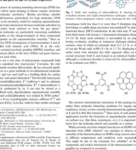 Figure 1 From Supramolecular Assembly Of Heterocirculenes In 2d And 3d