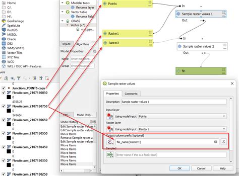 QGIS Modeler How To Name A Column Of A Point Layer From A Raster