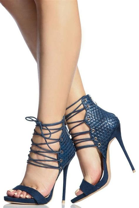 True Blue High Heel Pumps Stilettos Schnür Heels Stiletto Heels