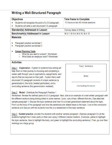 Free 10 Paragraph Samples In Pdf