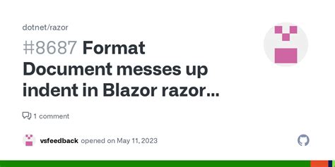 Format Document Messes Up Indent In Blazor Razor Editor · Issue 8687