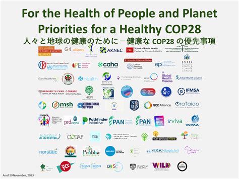 【お知らせ】「人々と地球の健康のために－健康なcop28の優先事項」に賛同（2023年11月30日） 日本医療政策機構（health