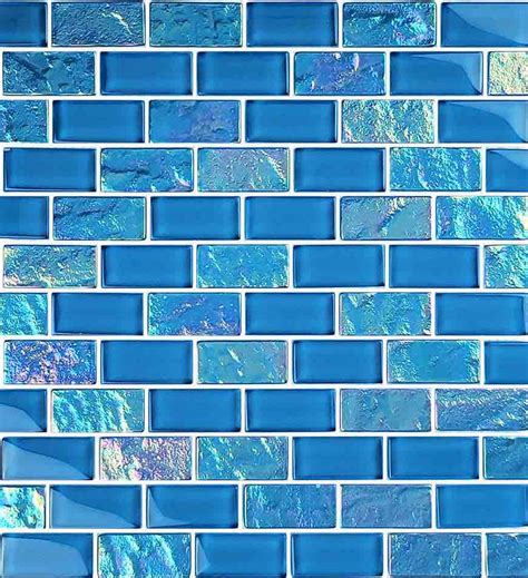 Iridescent Glass Mosaic Tile Sheen Blue 1x2 Mineral Tiles