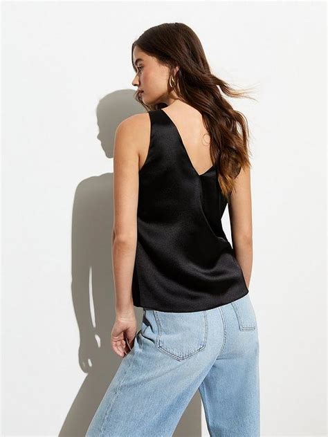New Look Black Lace Insert Cami Top Very