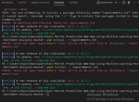 python i am trying to install requirements txt for my project but it