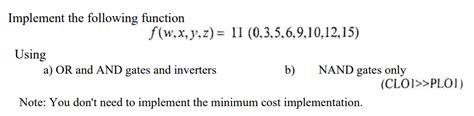 Solved Implement The Following Function Chegg