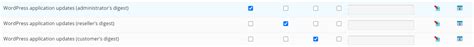 how to enable disable wordpress update email notifications in plesk