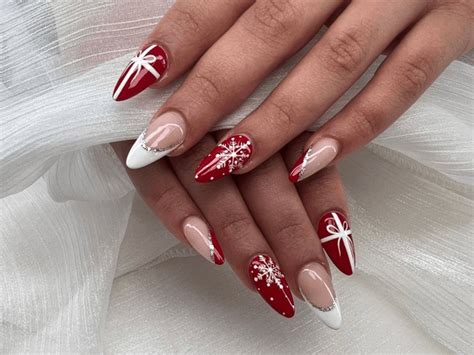 Diseño De Uñas Navidad Rojo Y Blanco IDEAS E IMÁGENES