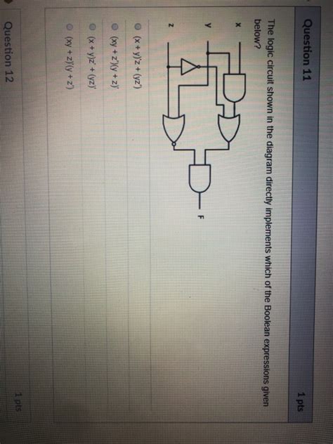 Solved Question 10 1 Pts The Logic Circuit Shown In The