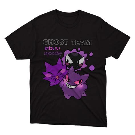 Playera Pokemon Ghost Team Chibi Gengar Haunter Y Gastly