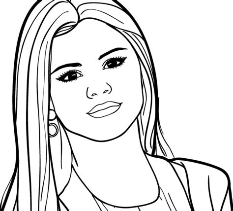 Selena Gomez Drawing Outline