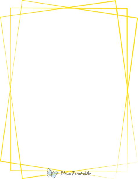 Printable Yellow Overlapping Line Page Border