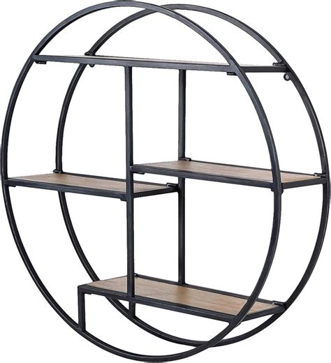 Synovana 4 Tier Industrial Style Foldable Round Wall
