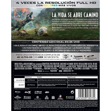 Jurassic World El Reino Caído 4k Uhd Blu Ray Ed Especial