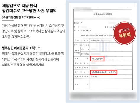 채팅앱으로 처음 만나 강간미수로 고소당한 사건 무혐의 법무법인 에이앤랩 성범죄전담그룹