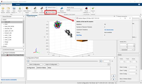 Matlab 机器人逆运动学设计器（inverse Kinematics Designer App）matlab Inverse