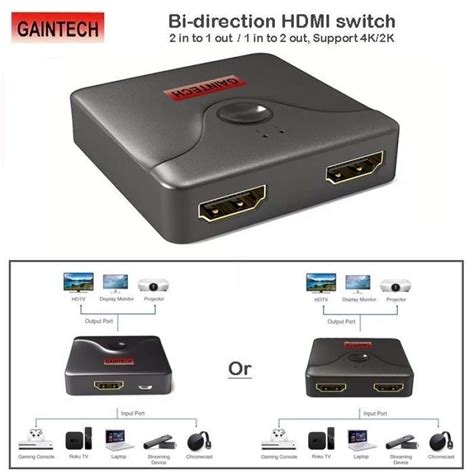 Promo Hdmi Switch And Splitter 2 In 1 Bi Direct 2 Port 4k2k Netline Diskon 23 Di Seller Lepimu