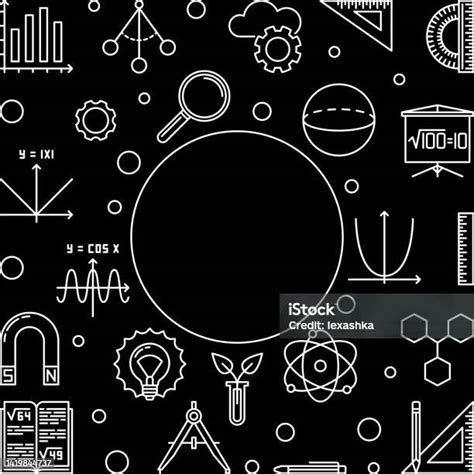 Stem Education Vector Outline Frame With Black Background向量圖形及更多stem