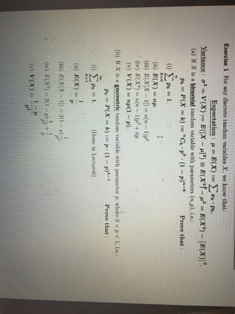 Solved Exercise 1 For Any Discrete Random Variables X We Chegg Com
