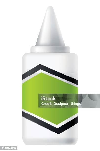 접착제 병 사무용품 수집의 플라스틱 용기 유형 접착제 제품 벡터 포장 디자인 그림 3차원 형태에 대한 스톡 벡터 아트 및 기타 이미지 3차원 형태 Generic 개념