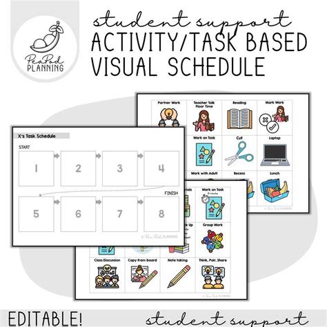Editable Activitytask Based Visual Schedule Task Analysis Multi Purpose In 2022 Visual