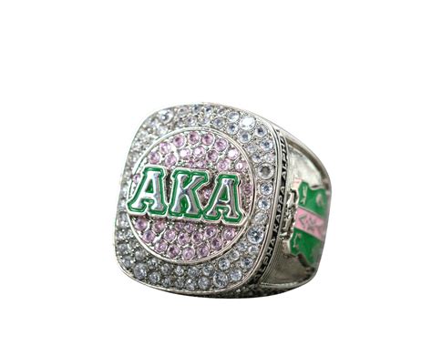 Alpha Kappa Alpha Sorority Ring Aka Shine Series Silver Fratrings
