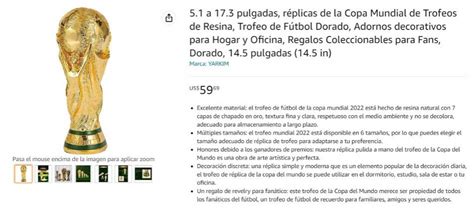 Cuánto valen las réplicas del trofeo de la Copa del mundo y dónde conseguirlas Fútbol