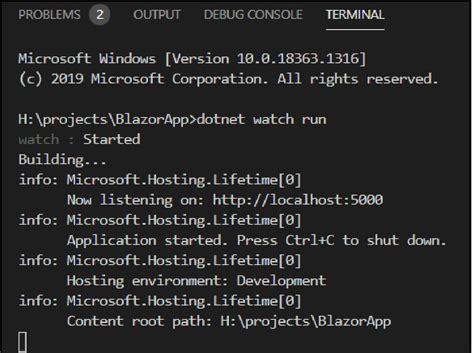 Watch Not Working For Newly Created Project Issue Dotnet Aspnetcore Github