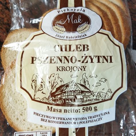 Chleb pszenno żytni krojony Piekarnia Kościelniak kalorie kJ i