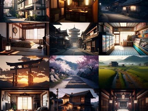 同人の予定 RJ01029925 Game Material Store 超リアルな和風系の背景著作権フリーの高解像度画像 100枚