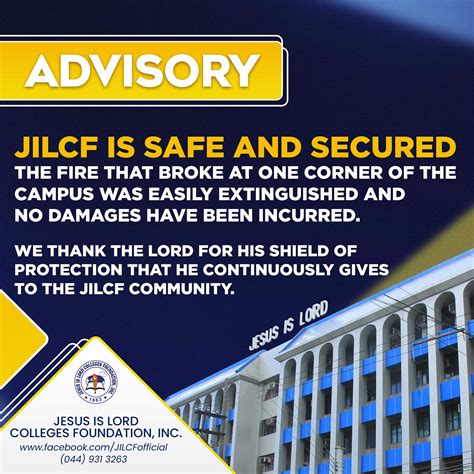 Jilcf Is Safe Jesus Is Lord Colleges Foundation Inc